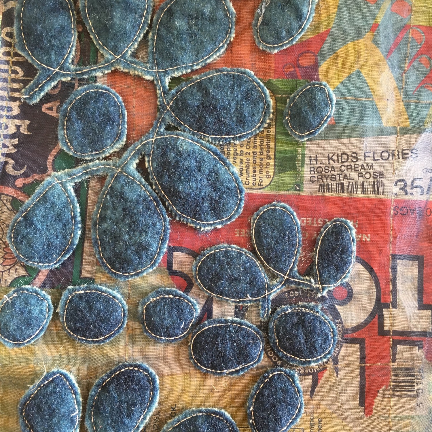 Borrowed (Henri Matisse Tom & Me) Mixed Media with Indigo 60 x 190cm ...